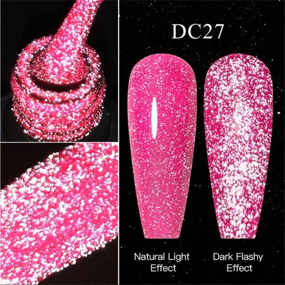 Rebellious Rose | Makeup | 6ml Hot Pink Reflective Glitter Gel Nail ...